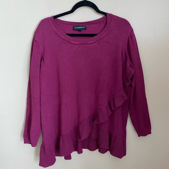 Lane Bryant | Sweaters | Lane Bryant Womens Pure Asymmetrical Ruffle ...